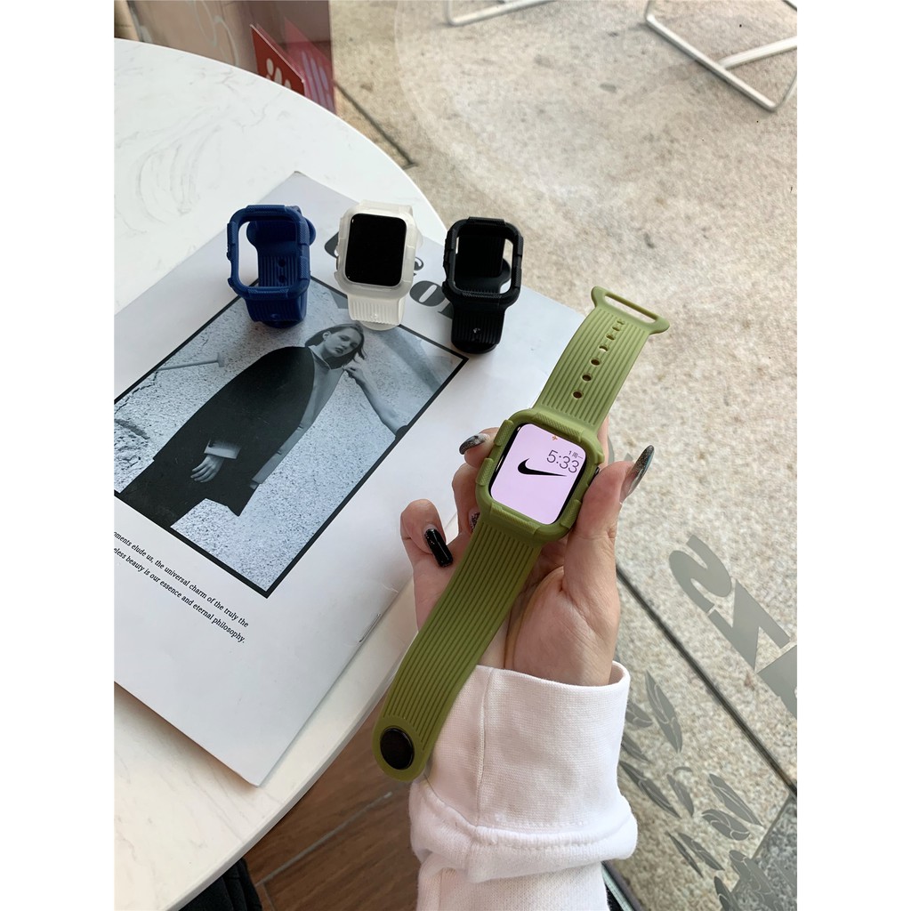 สาย applewatch ♧ใช้ได้กับ iwatch 12/3/4/5/6 ซิลิโคนกีฬารุ่นที่ Apple ...