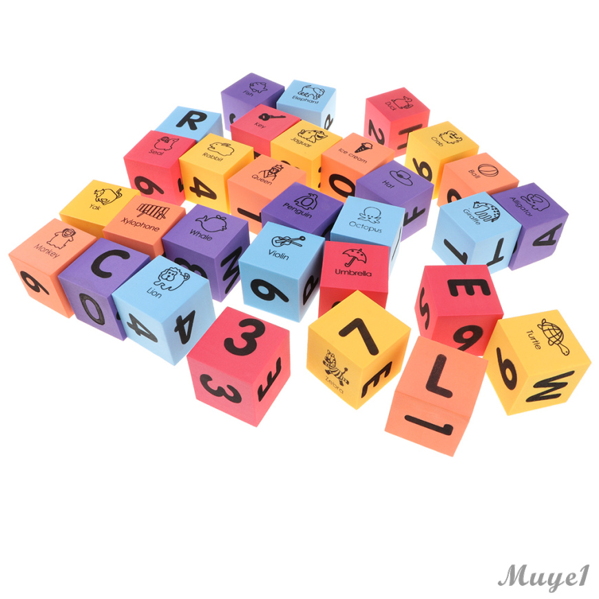 30Pcs EVA Foam Building Block Toy Alphabet Letter Number Cognition ...