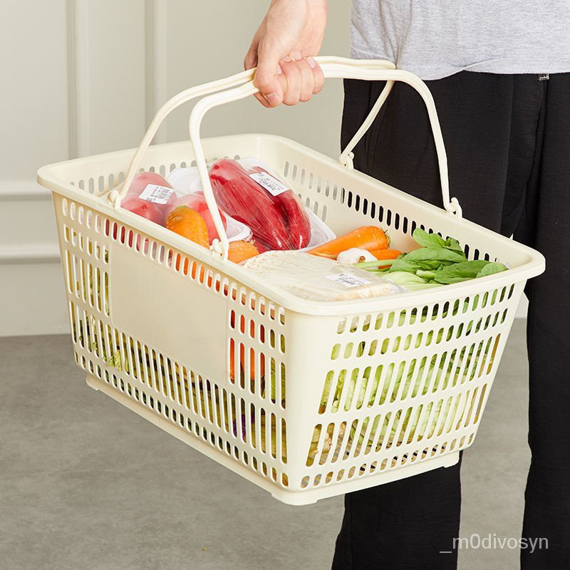 Supermarket Shopping Basket Hand Basket Thick Large Plastic Frame g05V ...