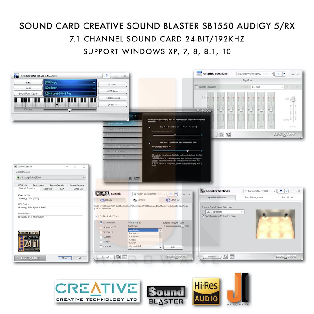 Sound Card Creative Sound Blaster Audigy 5/RX SB1550 7.1 Channel (PCI-E ...