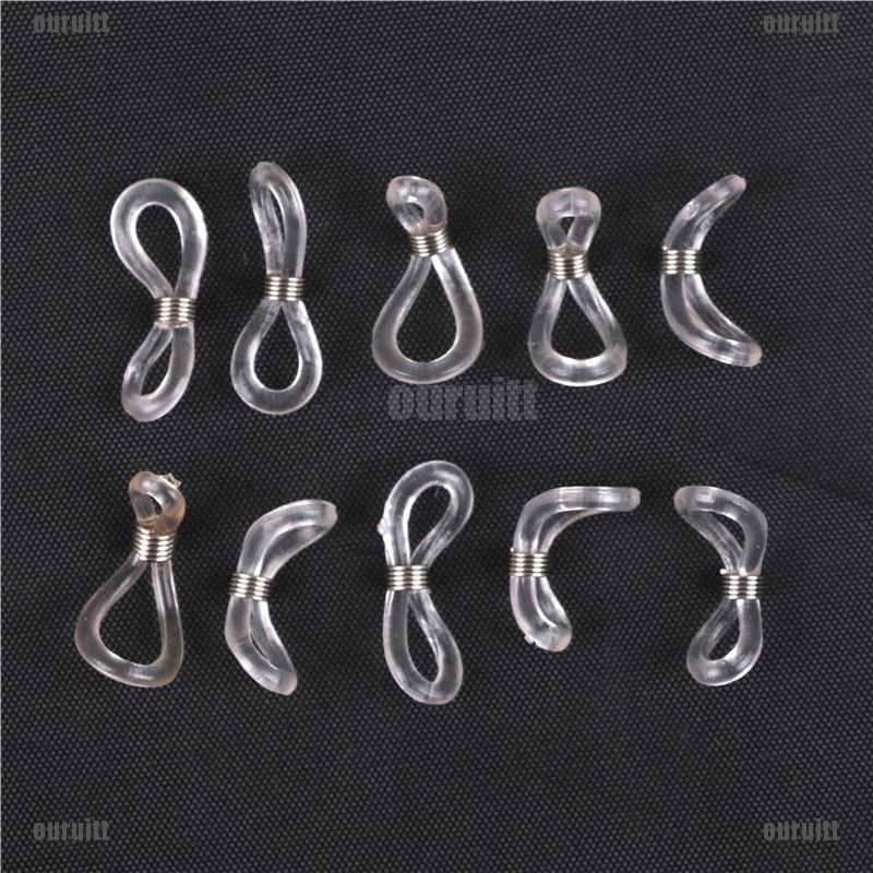 SP 40pcs Chain Strap Holders Rubber Loop Ends Clear Eye Glasses ...
