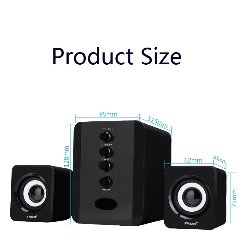USB Wired Combination Speakers Computer Speakers Bass Sound Box for PC ...