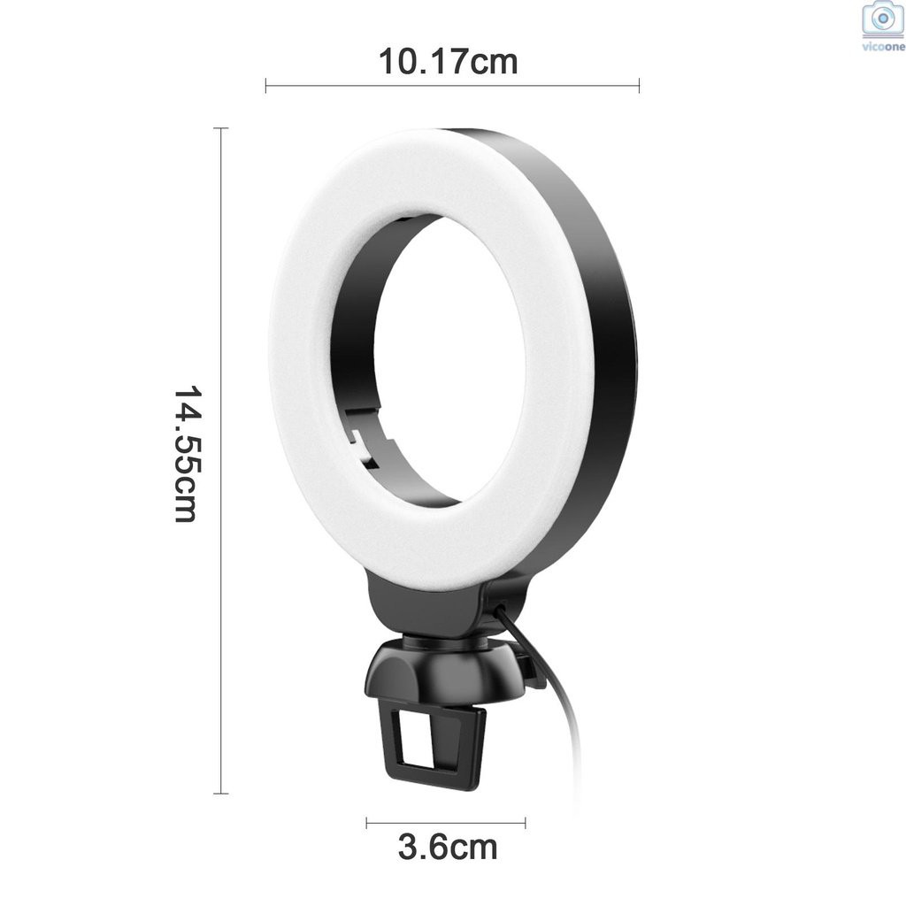 VIJIM CL06 Mini 4 Inch LED Ring Light Clip-on Laptop Video Conference ...