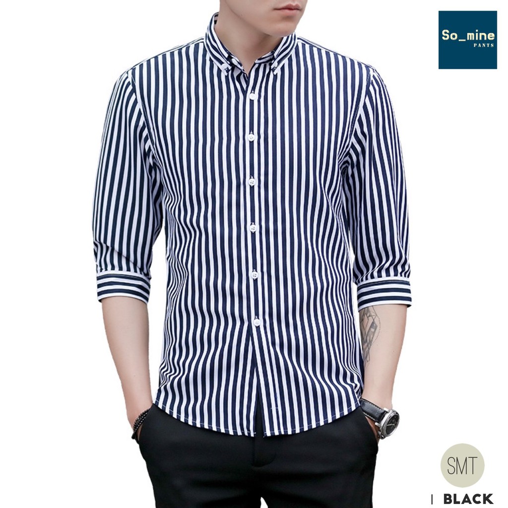 เสื้อเชิ้ต 3ส่วน ข้อศอก ไม่ต้องพับปลายแขน ผ้านุ่มมาก - so_mine - ThaiPick