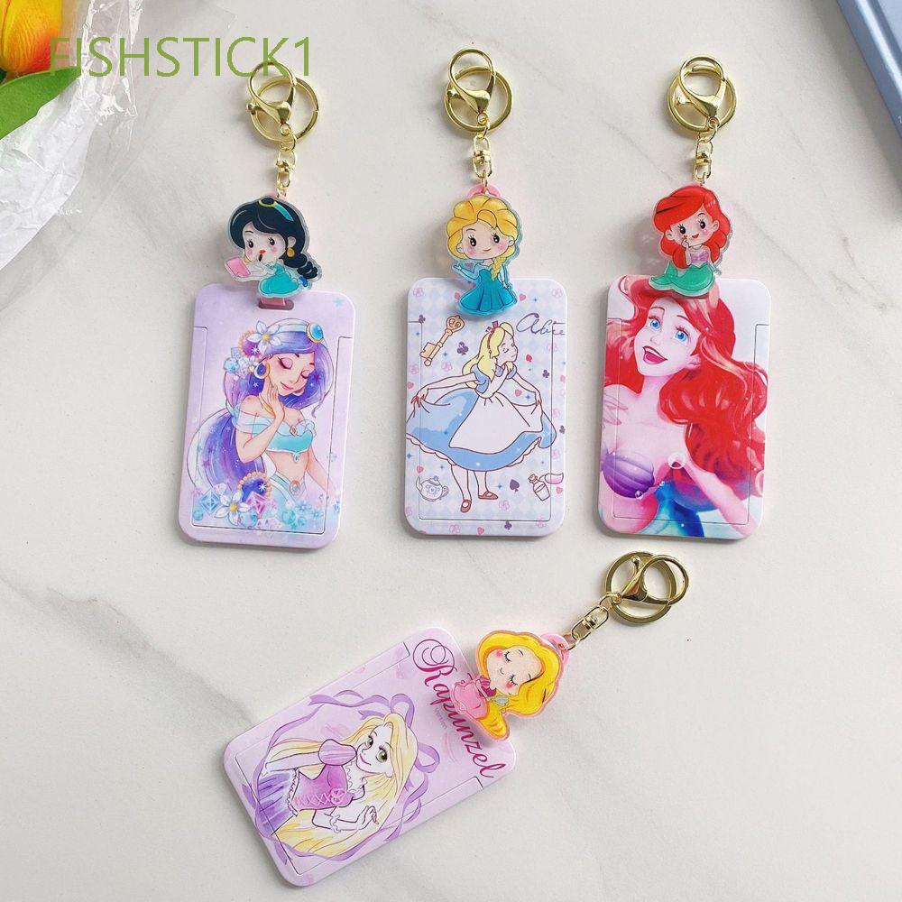 FISHSTICK1 Girls Card Holder Princess Key Chain Card Case Portable ...