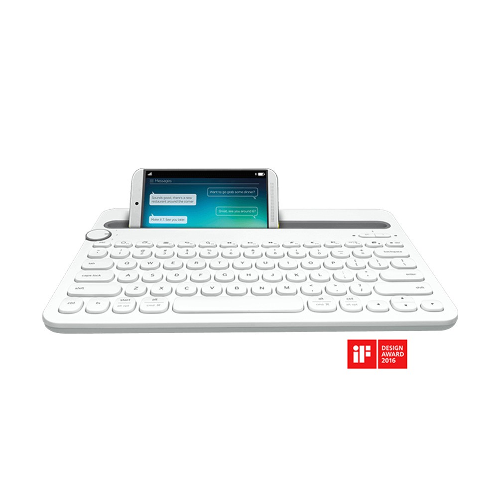 ☃ Logitech Bluetooth Multi-Device Keyboard K480 (White) (IP7-000988 ...