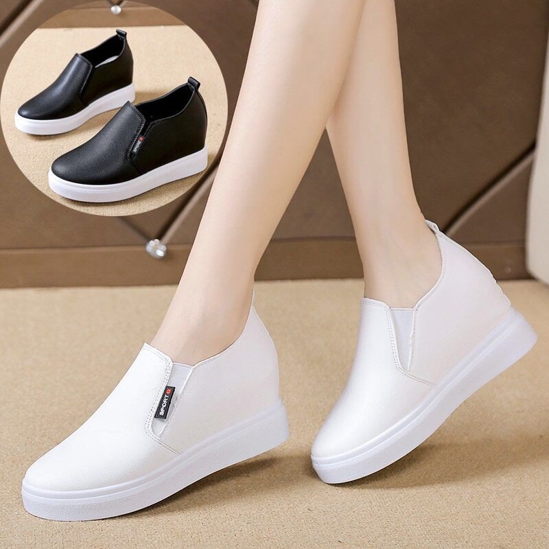 Inner high casual shoes 2021 spring new small white shoes lazy shoes ...