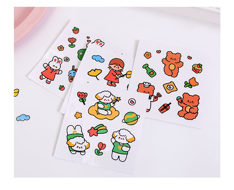 Cartoon teddy stickers cute ins wind decoration stickers student ...