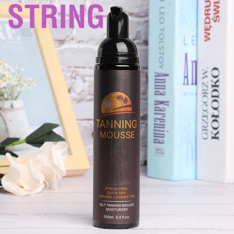 String ALIVER 100ml Self Tanner Body Black Bronze Long Lasting Sunless Tanning Mousse ...