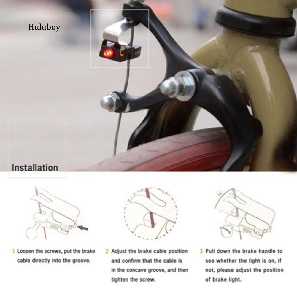 HUBY__Mini Bike Brake Light Mount Tail Rear Bicycle Cycling LED Safety ...