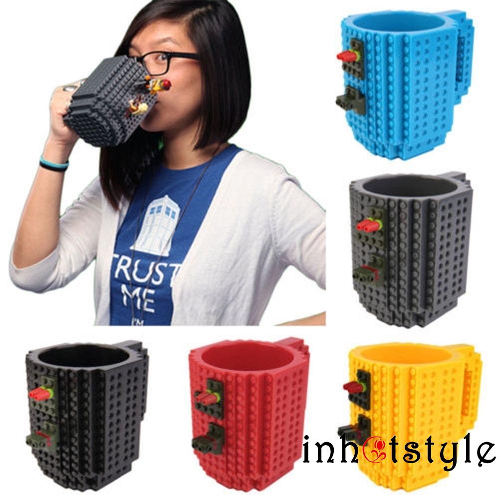 THA-DIY Creative Puzzle Bricks Mug Build On Blocks Coffee Tea Cup Gift ...
