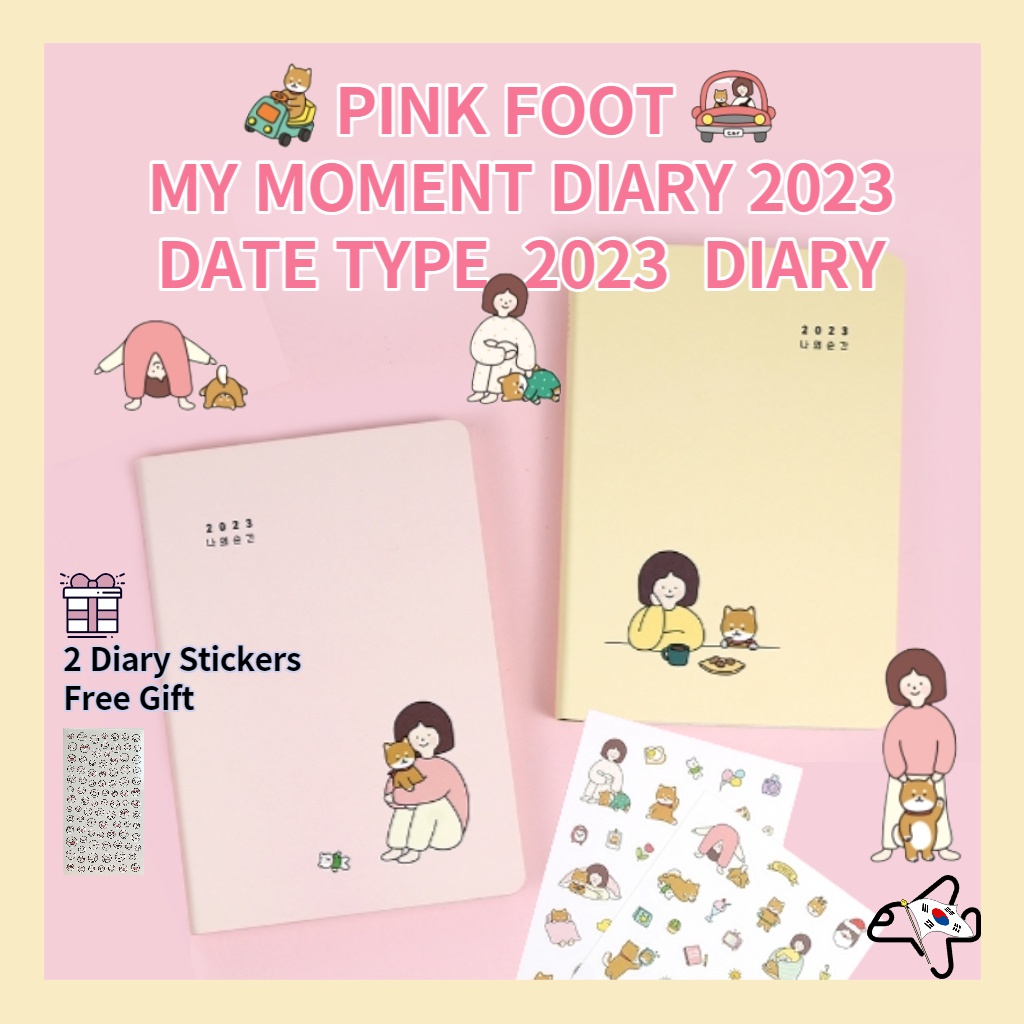 Pink Foot 2023 My Moment Diary2023 ไดอารี่เกาหลี แพลนเนอร์รายสัปดาห์ 2023 Prism Weekly Diary A5 ...