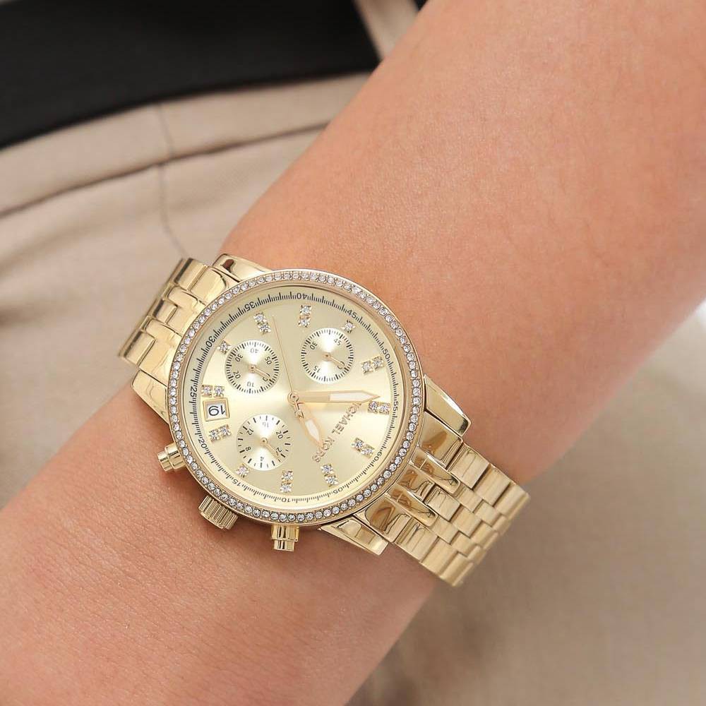 MK5698 ขนาด 36 millimeters NEW WOMENS MICHAEL KORS GOLD RUNWAY ...