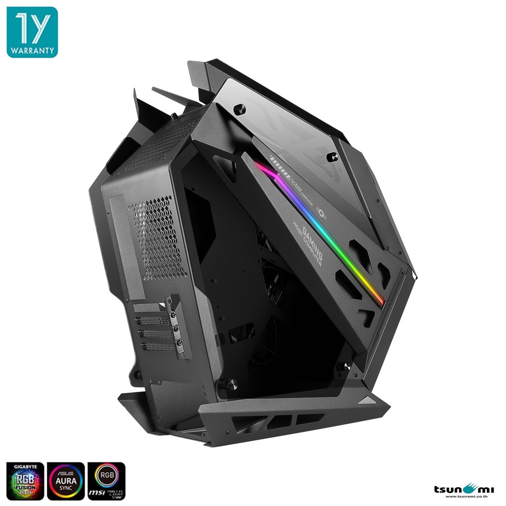 เคสคอมพิวเตอร์ Tsunami Coolman Mecha ARGB Tempered glass ATX Gaming ...