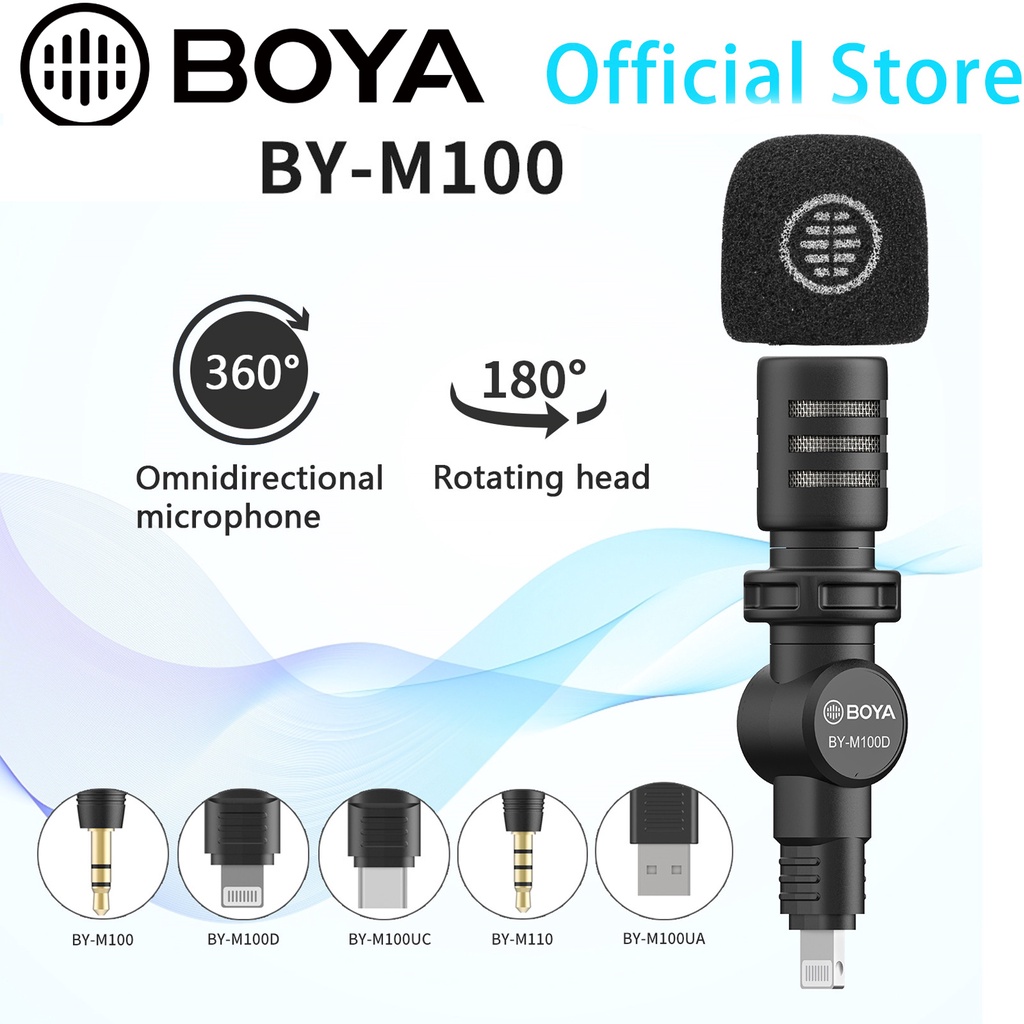 ไมโครโฟนMini Condenser Microphone BOYA BY-M100 Plug Play USB Microphone ...