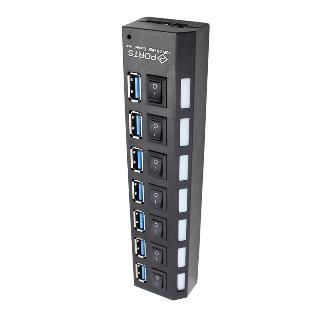 {new}USB 3.0 High Speed Hub with Separate Seven Ports Compact Power ...