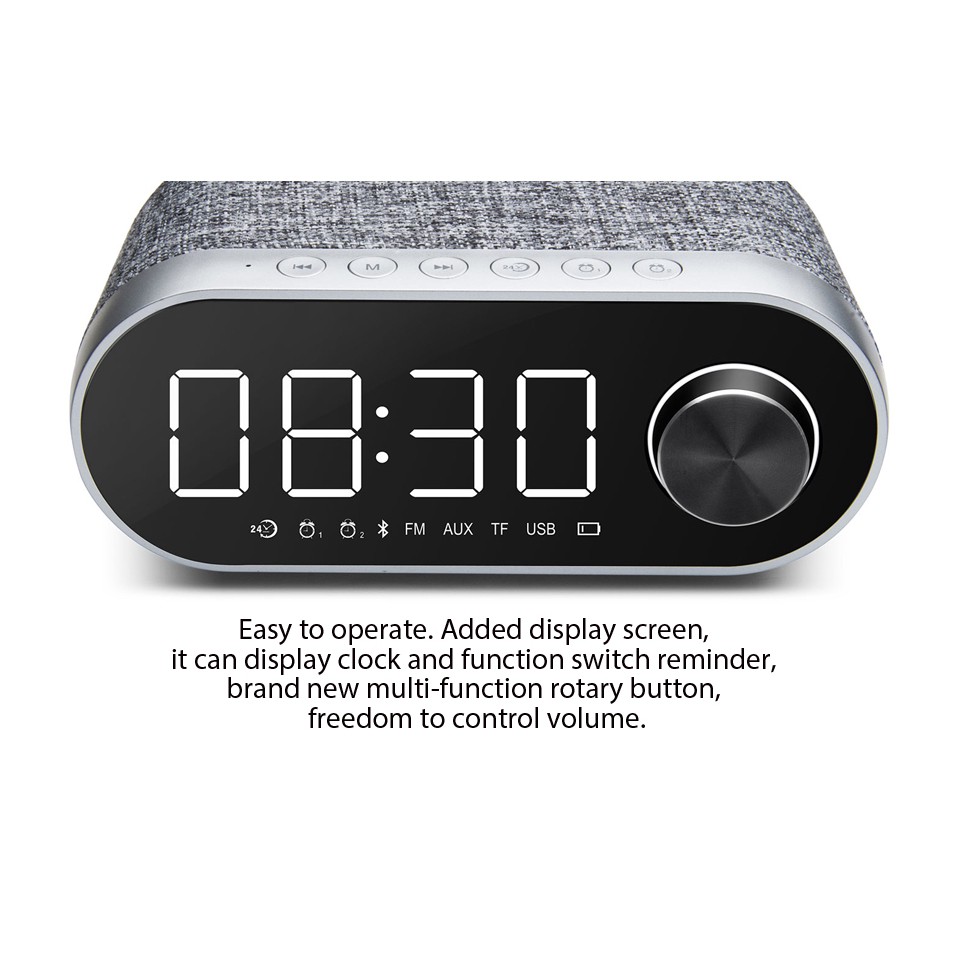 Remax Bluetooth Portable Alarm Clock Speakers - RadioStereoUSBTF jNsc ...