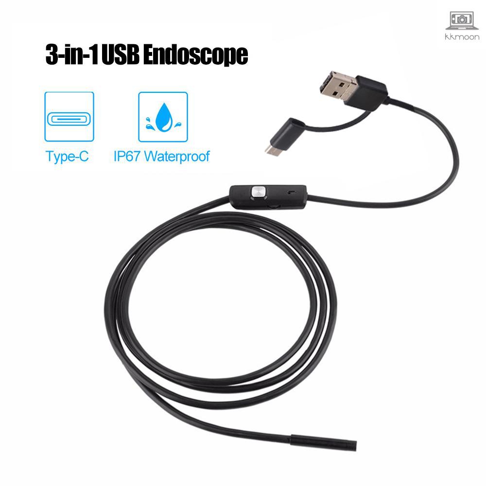 3 - in - 1 กล้องเอนโดสโคปภายใน 6 leds ip 67 กันน้ํา usb type - c ...
