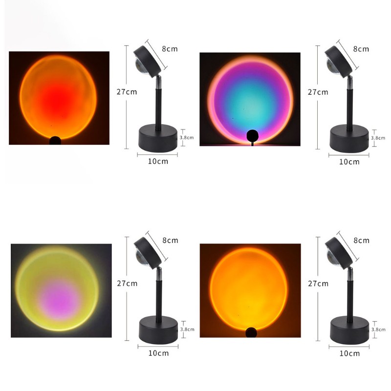 Sunset Rainbow Projection Lamp USB Table Atmosphere LED Night Light ...