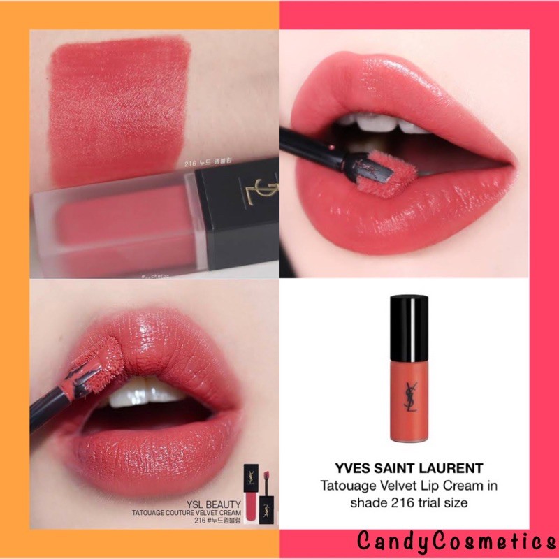 ysl ลิป เบอร์ 216 Ysl tatouage velvet lip cream mini lipstick | Shopee ...