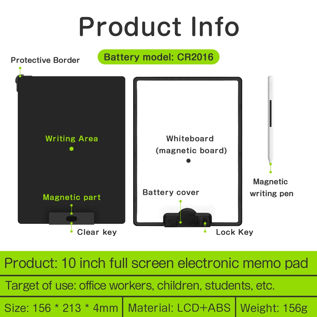 In StockFull Screen LCD Writing Tablet 10 Inch Erasable Reusable ...