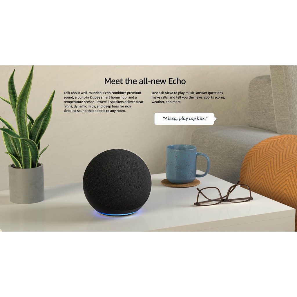 [พร้อมส่ง] ลำโพง All-New Amazon Alexa Echo 4th Gen with Dolby Audio ...