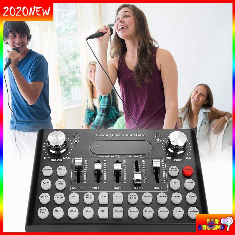 Live Sound Card F9 Universal Voice Change Audio Mixer Adapter Card with ...