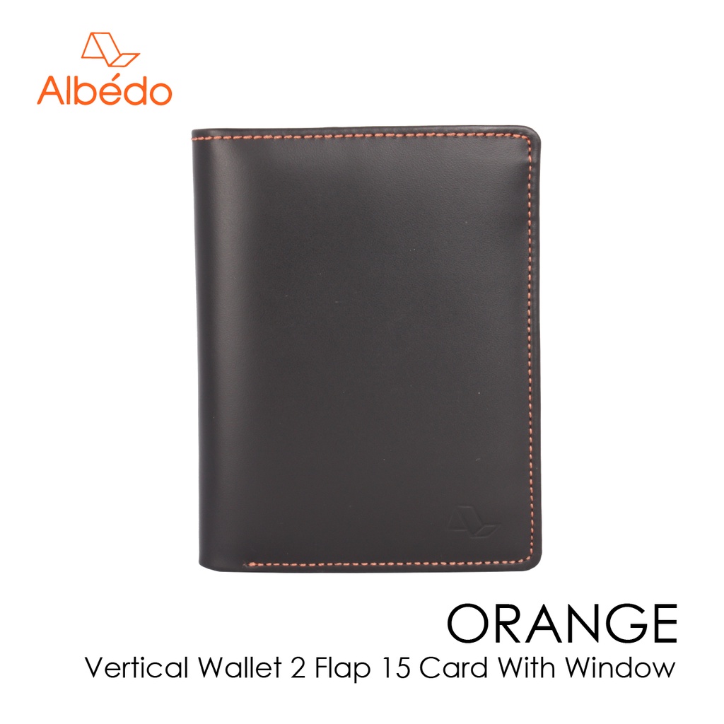 Albedo ORANGE VERTICAL WALLET 2 FLAP 15 CARD WITH WINDOW กระเป๋าสตางค์ ...