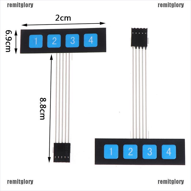 (rem) 5 ชิ้น 1x4 matrix array 4 คีย์เมมเบรนสวิทช์ปุ่มกดแป้นพิมพ์ 4 คีย์ ...