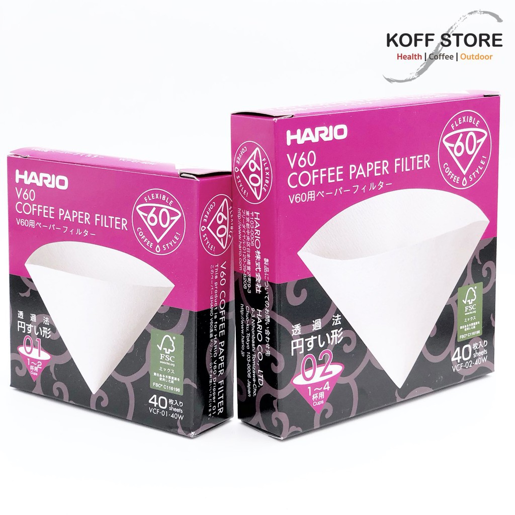 Hario Coffee Paper Filter V60 กระดาษกรองกาแฟคุณภาพสูง สำหรับกาแฟดริป 40 ...