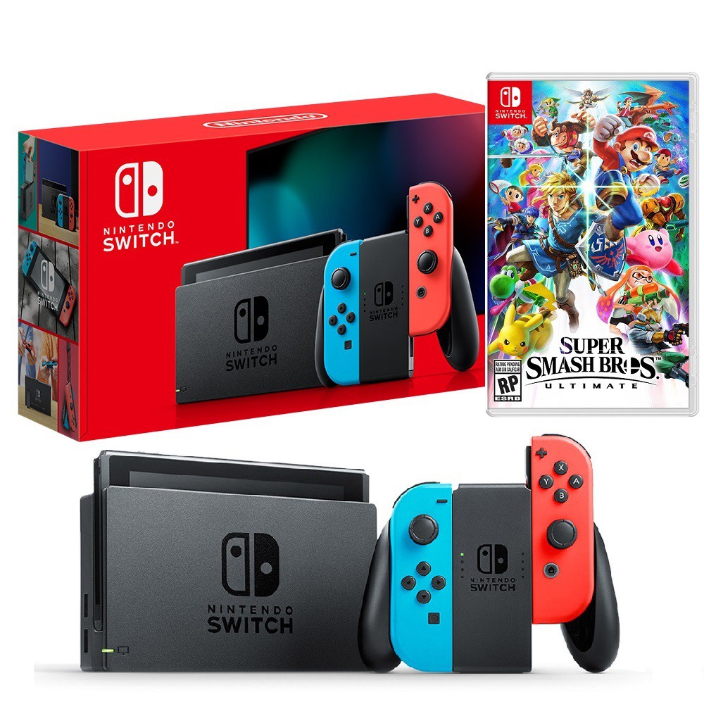 Nintendo Switch New Console (2019) ฟรีเกม Super Smash Bros. Ultimate ...