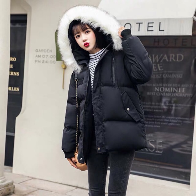 พร้อมส่ง Pudding Jacket แจ็คเก็ตขนเป็ด หรือเสื้อมิชลิน มีฮู้ทขนเฟอร์ถอด ...