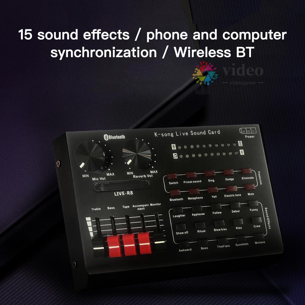 VideoG R8 Live Sound Card with USB Audio Cables Pair Earphones Anchor ...