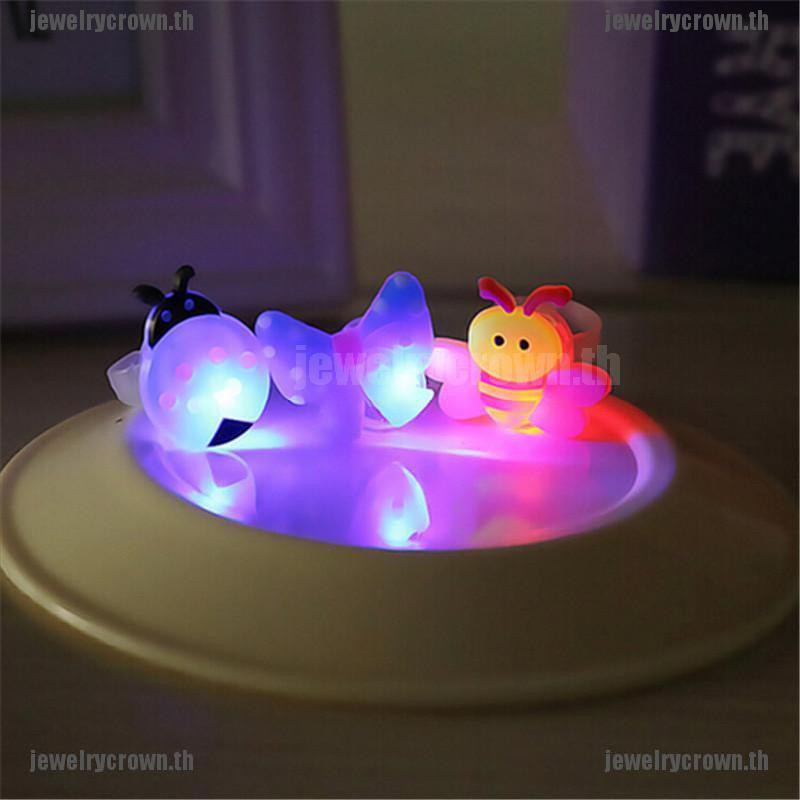 Crown 10pcslot Cute Kids Child LED Light Up Flashing Finger Rings Glow ...
