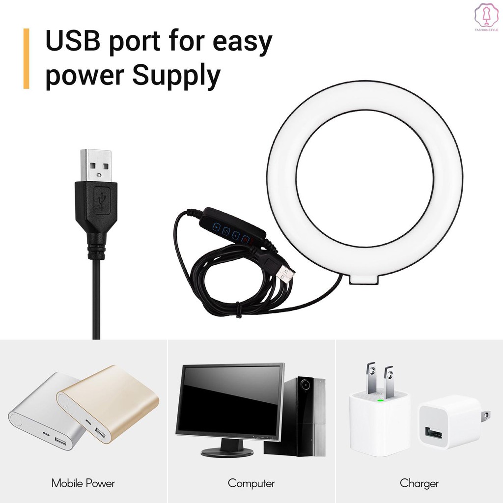 6 Inch Mini LED Ring Light Photography Fill-in Light 3 Lighting Modes ...