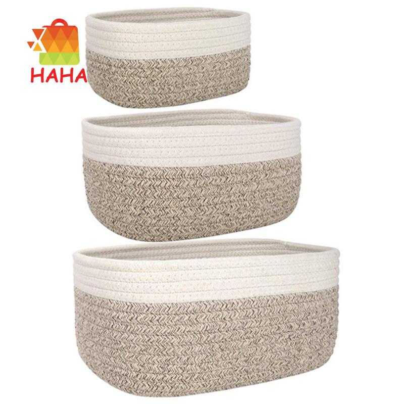 Storage Basket Cotton Rope Basket Woven Basket Multipurpose | Shopee ...