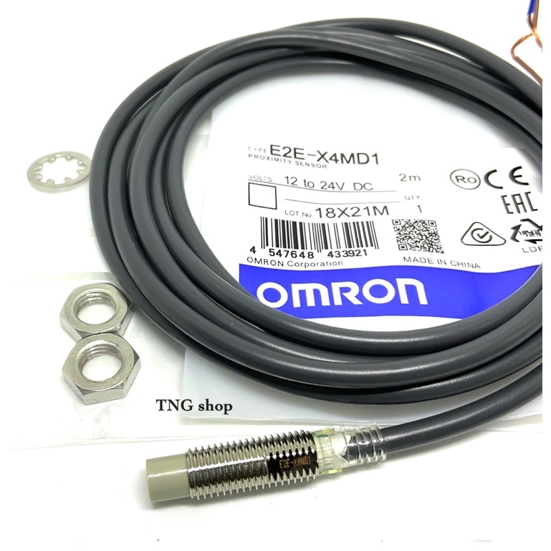 E2E-X4MD1 sensor เซ็นเซอร์ proximity ชนิด NO. 2สาย เส้นผ่าศูนย์กลาง 8 มิล ไฟเลี้ยง12-24VDC omron ...