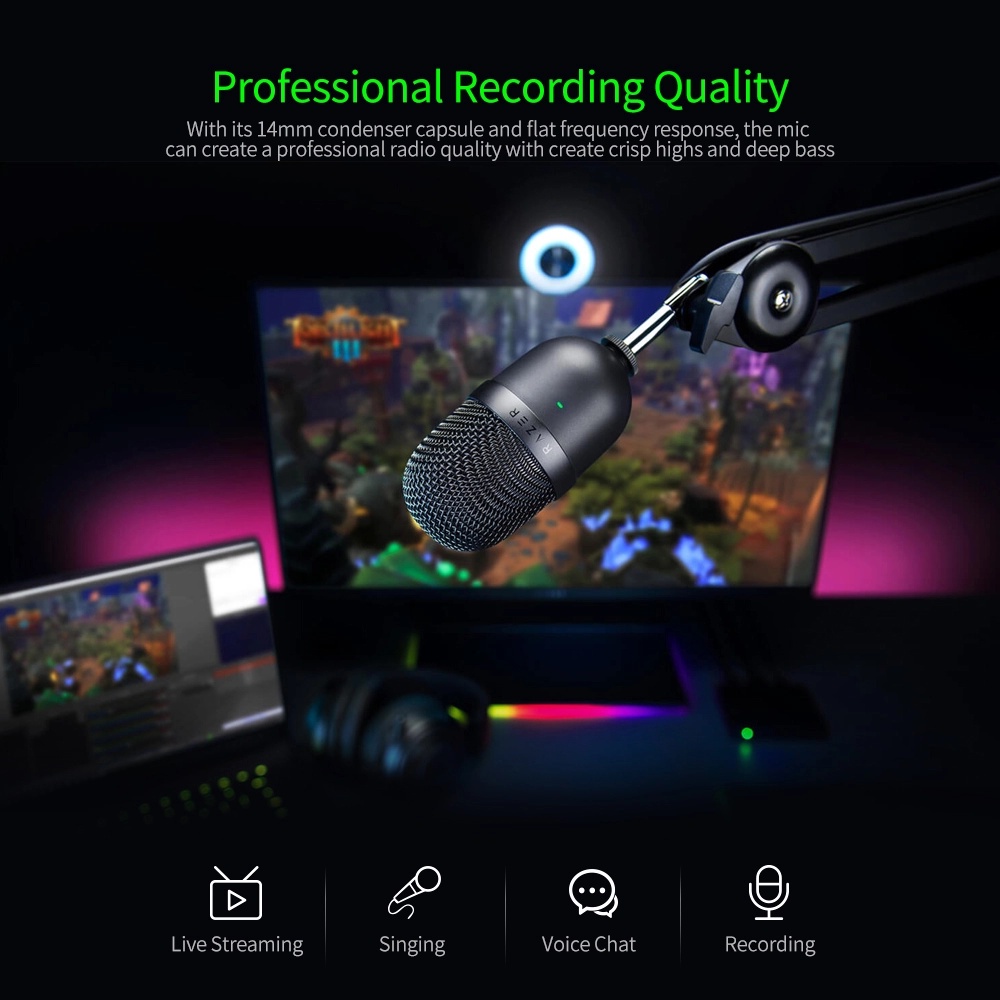 RAZER Seiren Mini Microphone Condenser Supercardioid Ultra-Compact ...