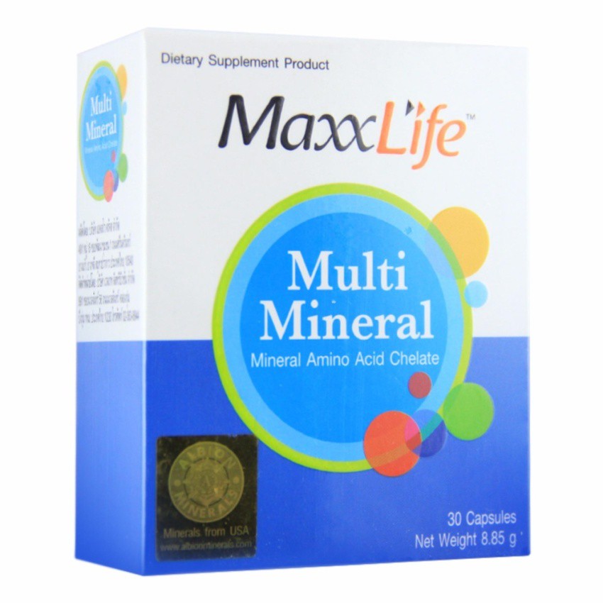 MaxxLife Multi Mineral อาหารเสริมวิตตามินรวมบำรุงร่างกาย 30 เเคปซูล (1 ...