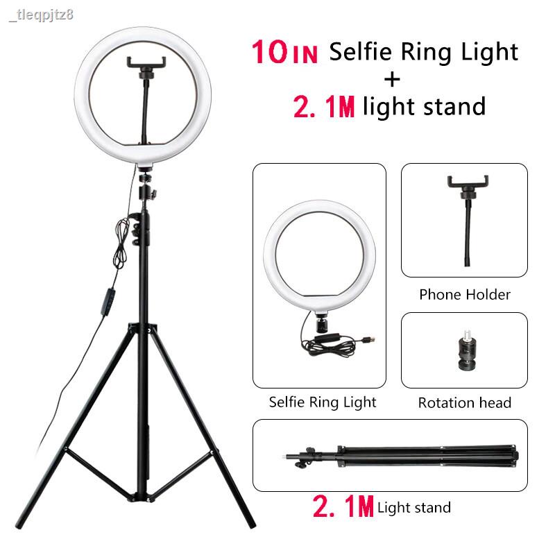 Dimmable LED Selfie Ring Light with Tripod Photographic Ring Lamp for ...