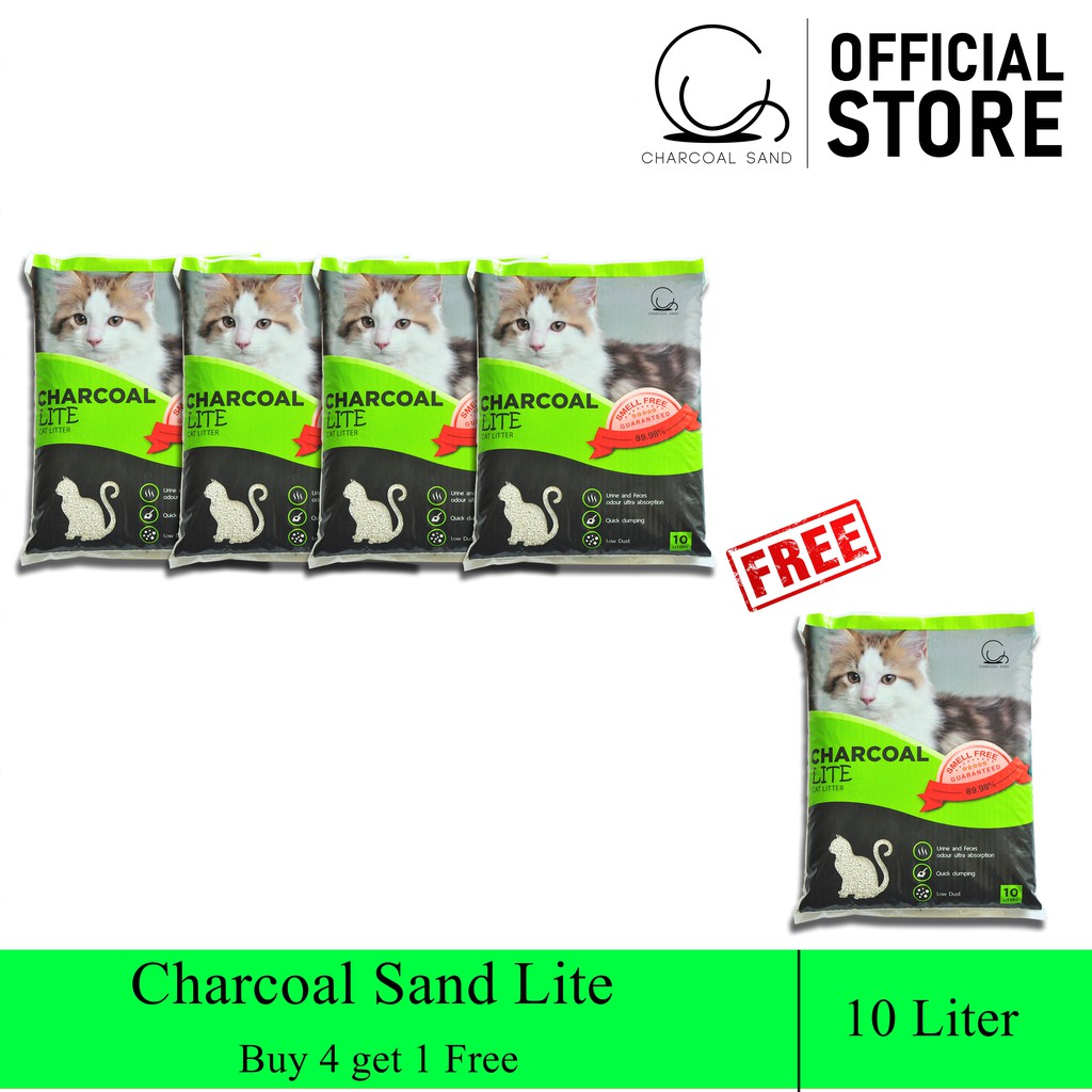Charcoal Sand ชารโคล แซนด์ ทรายแมว Ultra Premium ขนาด 12 ลิตร ซื้อ 4 แถม 1 - charcoalsand ...