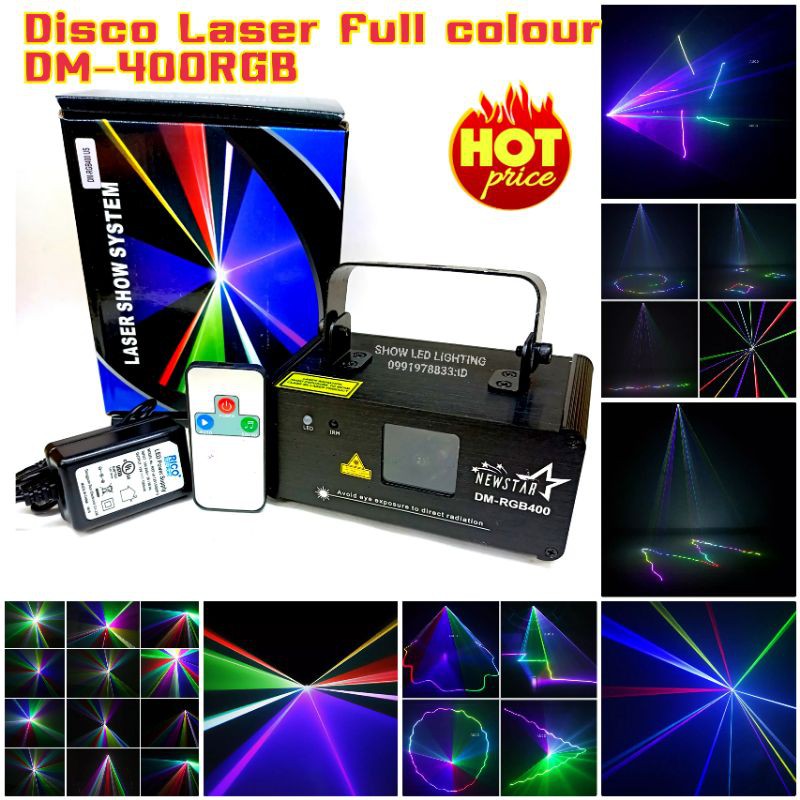 ไฟเลเซอร์ 1หัว 7สี รุ่น DM-400 (RGB) disco laser dicsco laser light ...