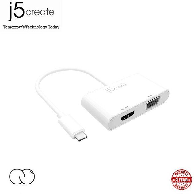 VxhH J5 Create USB-C to 4K HDMI VGA Multi Display Adapter Type C to ...