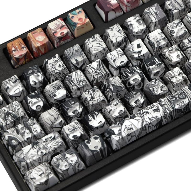 VIVI PBT 108 key Ahegao Keycap Dye Sublimation OEM Profile Anime ...