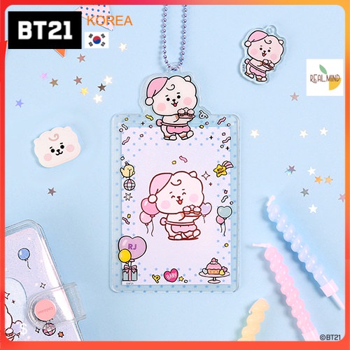 BT21 OFFICIAL, BT21 Photo Holder (Party), Photocard Holder, BTS Photocard Keyring KeyChain ...