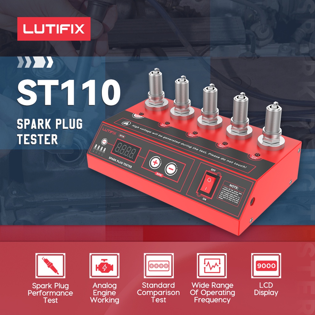MRCARTOOL LUTIFIX ST110 เครื่องทดสอบหัวเทียนรถยนต์เครื่องทดสอบการจุดระเบิดเครื่องมือวินิจฉัย ...