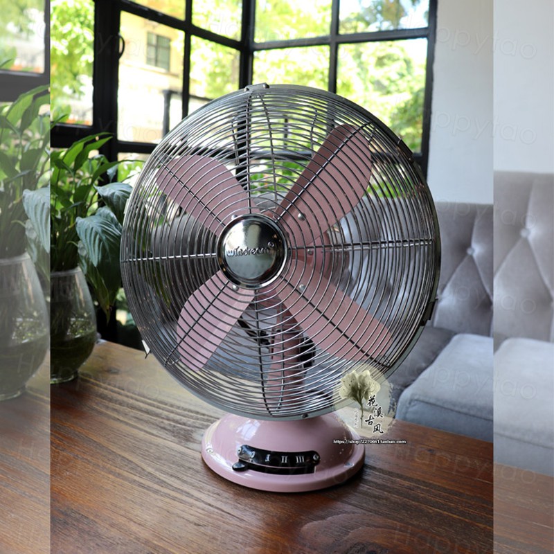Retro Nostalgic Vintage Iron Fan Country Style 12 Inch Metal Mechanical ...