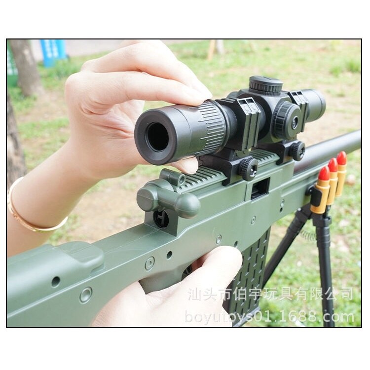 AWM SHELL โยนกระสุนอ่อนเด็กของเล่นปืนจำลองเด็กปืนไก่ชุดอุปกรณ์ดึง Bolt ...