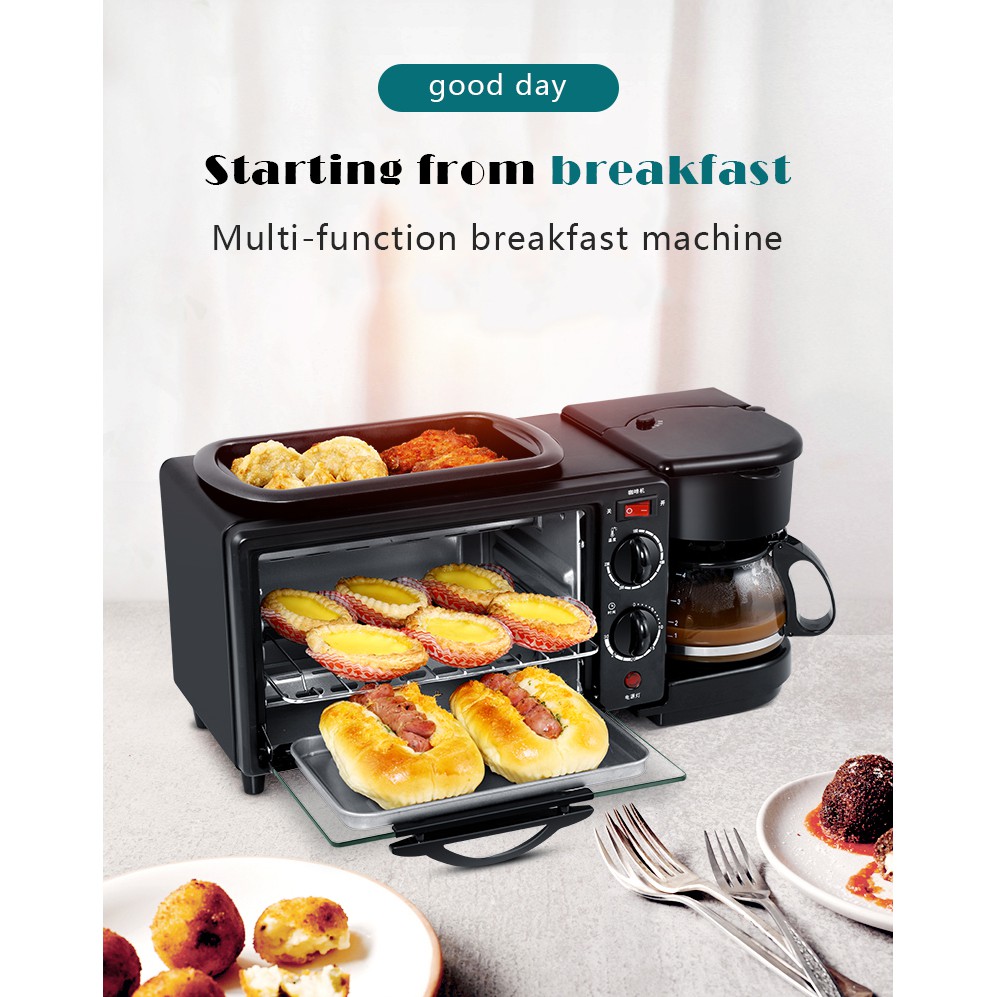 3 In1 Electric Breakfast Machine Multifunction Coffee maker,frying pan ...