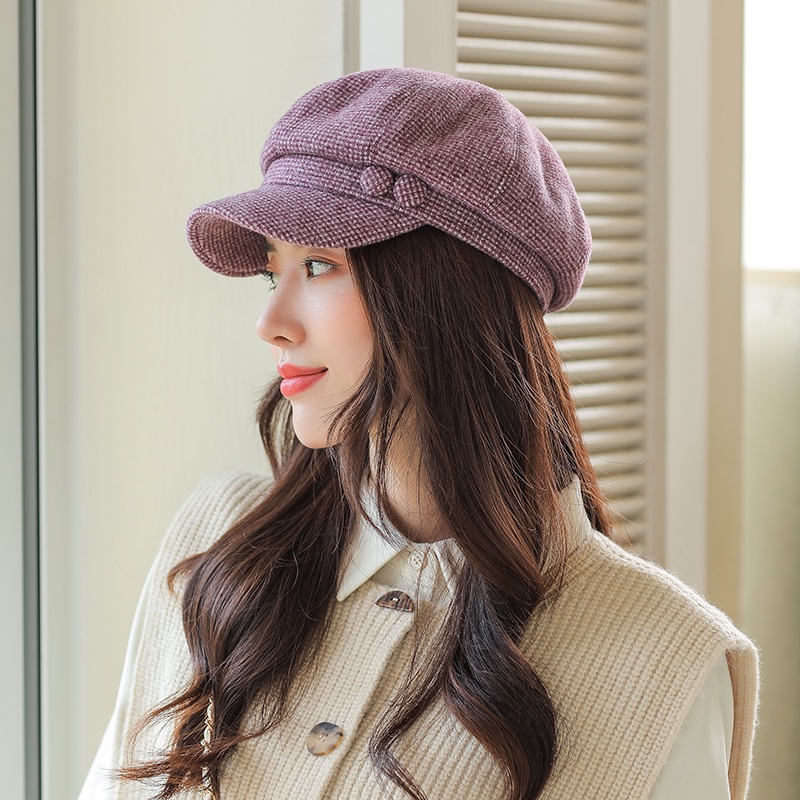 Newsboy Cap Plaid Octagonal Hats For Women Men Classic Vintage Beret ...